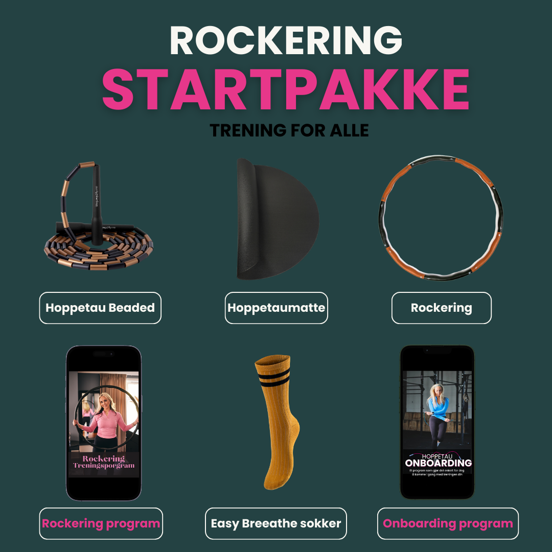 Rockering startpakke med matte og hoppetau – WeJump2Fly